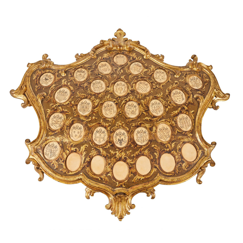 c. 1880 Italian Papal Crest Collection – Gilded – Antonios Bella Casa